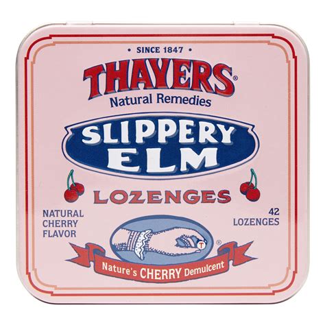 Thayers Slippery Elm Lozenges Natural Cherry 42ct Fresh Health Nutritions