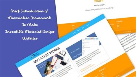 Brief Intro Of Materialize Framework To Make Material Design Websites