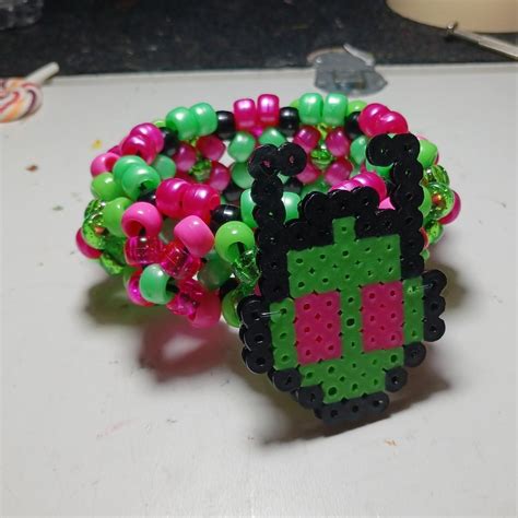 Invader Zim Zim Perler Kandi Cuff 7 Inches Depop Artofit