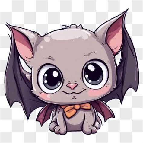 Download Adorable Bat With Orange Bow Tie Cartoons Online Creative Fabrica