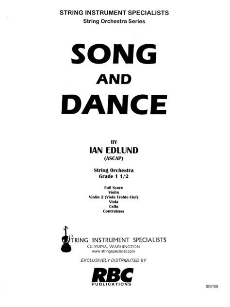 Song And Dance Full Score Rbc Music