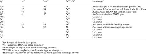 Clones Isolated By Cdna Aflp For Genes Showing Differential
