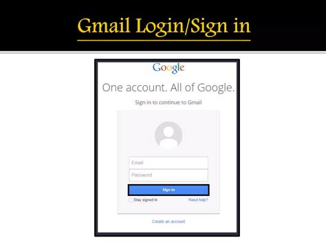 Gmail Login Sign In Help Pptx