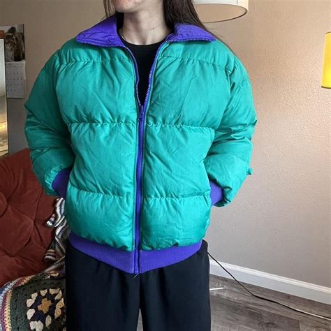Vintage Reversible Columbia Down Puffer Jacket Depop