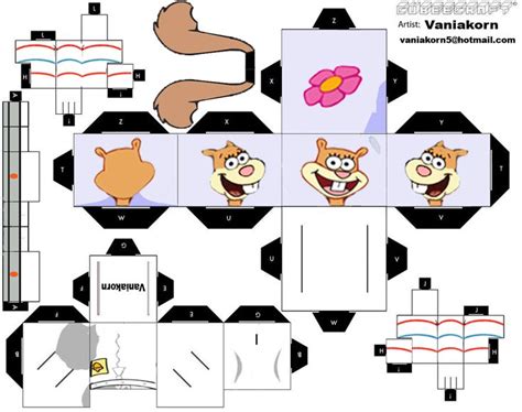 Cubeecraft Sandy Spongebob Turma Do Bob Esponja Bonecas De Papel Da