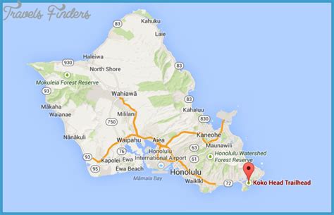 Oahu Hiking Map Travelsfinderscom
