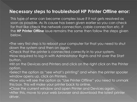 Ppt Fix Hp Printer Offline Error Powerpoint Presentation Free