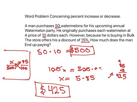 Percent Increase Or Decrease Word Problem Math Showme