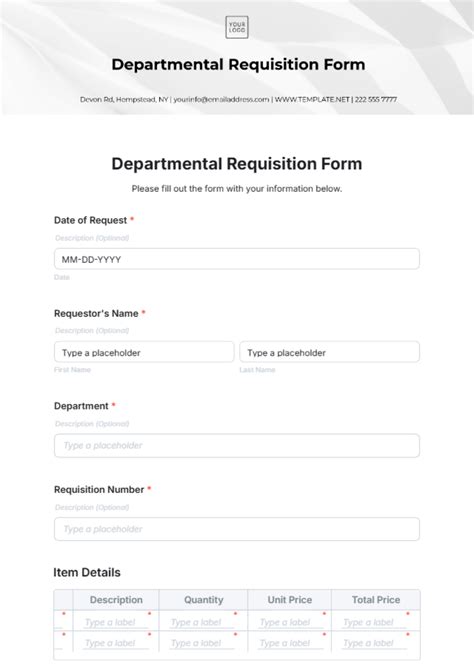Free Requisition Form Templates To Edit Online