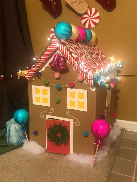 Cardboard Gingerbread House Diy Christmas Tree Topper Candy
