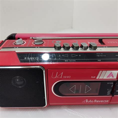D 0325i15 Sanyo サンヨー U4 W40 ラジオカセットレコーダー Am Fmラジオ カセットデッキ ラジカセ 昭和レトロ 動作