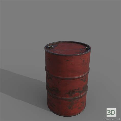 3d Model Barrel 200 Liters Red Rust 84141