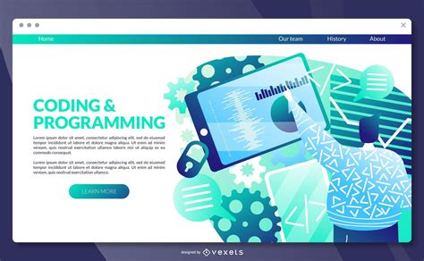 Programming Landing Page Template Vector Download