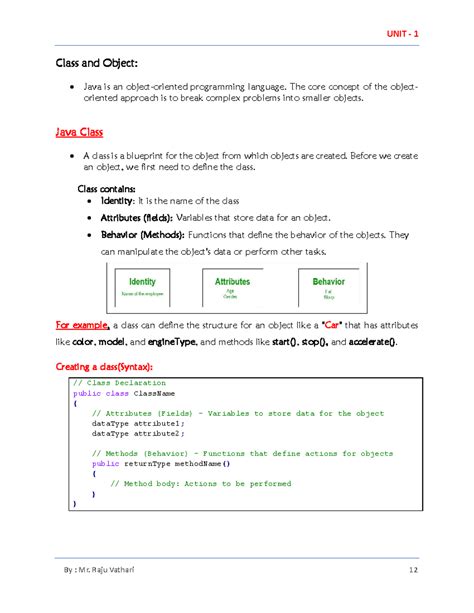 Unit 1 Understanding Classes And Objects In Java Programming Studocu