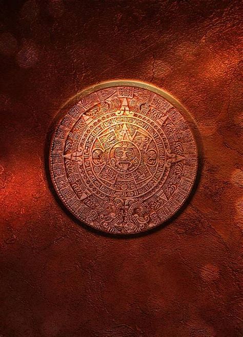 Aztec Sun Stone Artwork 6 Poster By Science Photo Library Science
