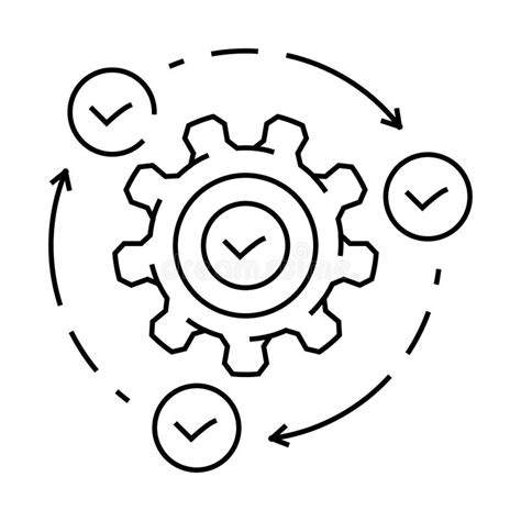 Implementation Business Process Line Icon Vector Illustration Stock