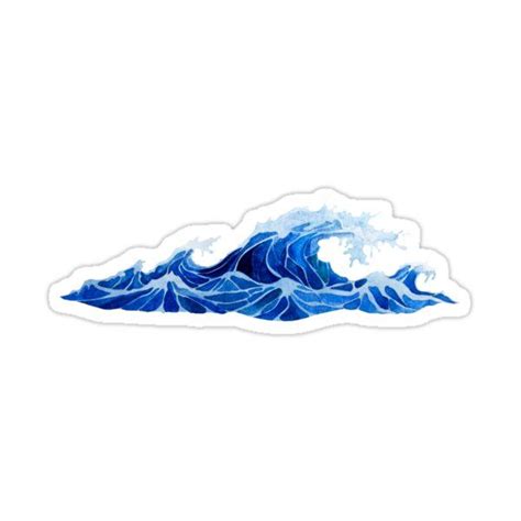 Watercolor Storm Waves Sticker Decorate With Style Paleontología