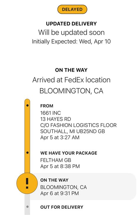 Fedex Package Delayed For 5 Days Bloomington California Rfedex
