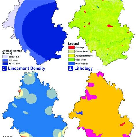 Factors Affecting Groundwater Potential A Rainfall B Land Use