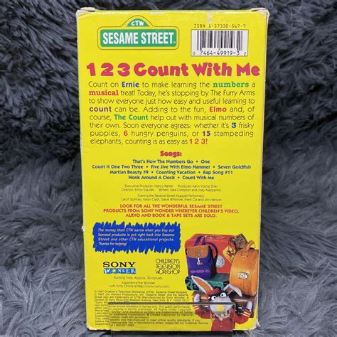 123 Count With Me Vhs 1997 Tape Vcr Video Tape Movie Sesame Street