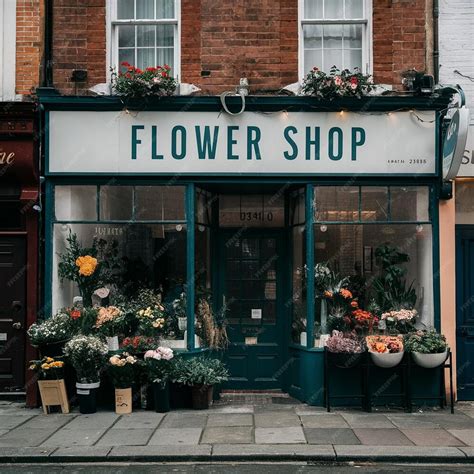 Premium Photo Highquality Flower Shop With Large Sign And Modern