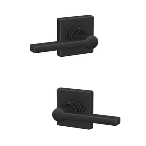 Schlage Solstice Passage Lever With Collins Rose In Matte Black Perigold