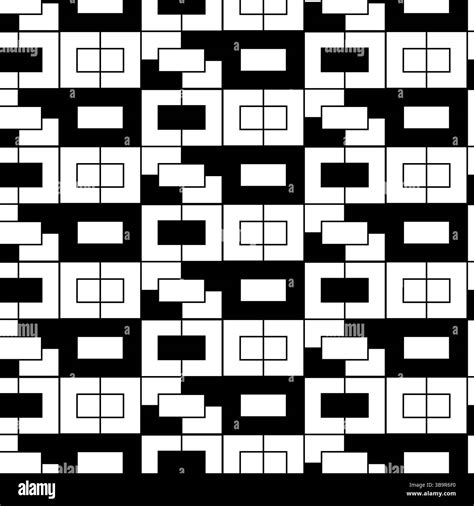 Rectangle Abstract Black And White Optical Lines Pattern Geometry