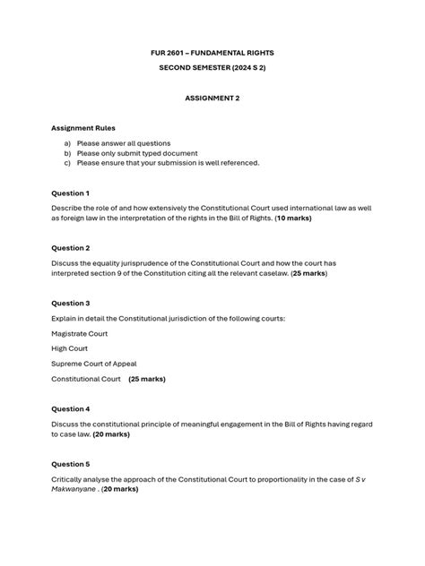 Fur 2601 S 2 Assignment 2 Pdf