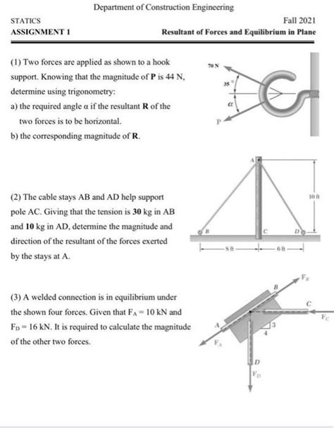 Solved Statics Assignment 1 Department Of Construction