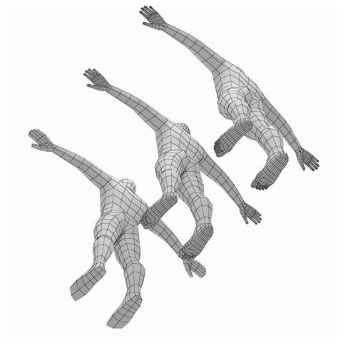Male Low Poly Base Mesh In T Pose Poly Male Base Pose T Pose