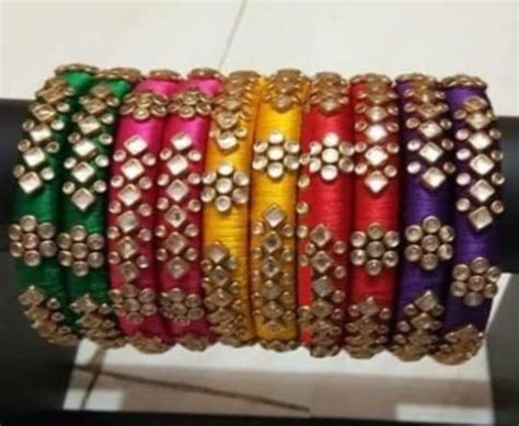 Silk Thread Bangles Combo 5 Pairs
