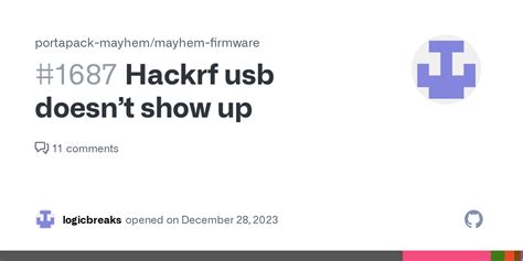 Hackrf Usb Doesnt Show Up · Issue 1687 · Portapack Mayhemmayhem