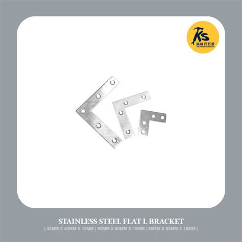 Stainless Steel Flat L Bracket 40mm X 40mm X 15mm 60mm X 60mm X