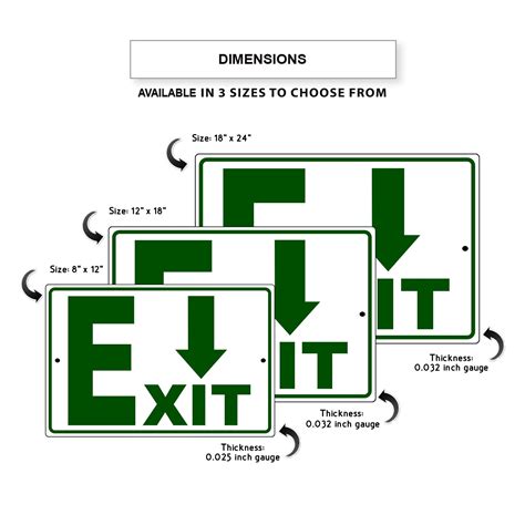 Down Arrow Exit Aluminum Metal Sign Sign Fever