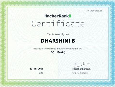 Dharshini Balasubramaniyan On Linkedin Hackerrank