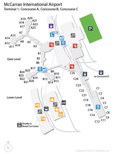 Las Mccarran International Airport Terminal Map Airports