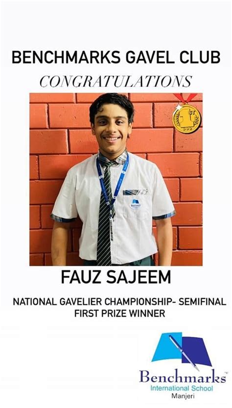 Congratulations Fauz Sajeem For Benchmarks Manjeri