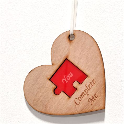 You Complete Me Heart Angled Hanging Puzzle Piece Firenewt