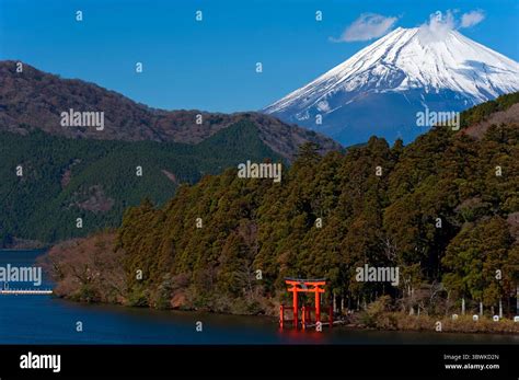 Mt Fuji And Floating Peace Torii 平和の鳥居 Shinto Shrine Gate Of