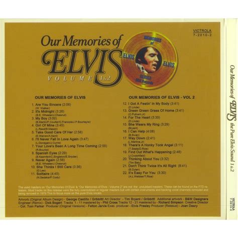 Our Memories Of Elvis Our Memories Of Elvis Vol 1 And 2 Album Review