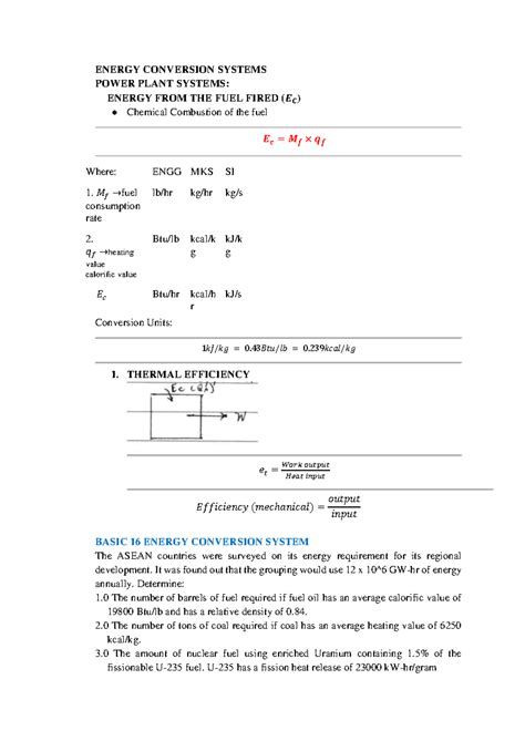 Energy Conversion Systems Energy Conversion Systems Power Plant