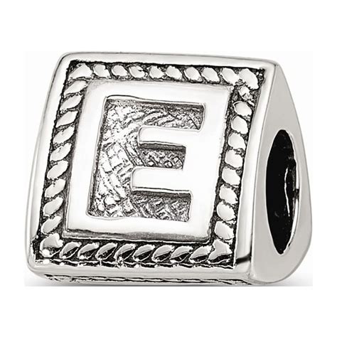 Fancy Bead White Sterling Silver E Alphabet And Numbers 818 Mm Walmart