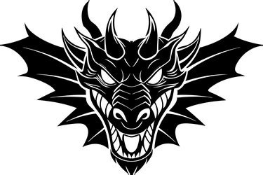 Dragon Face Silhouette Royalty Free Vector Image