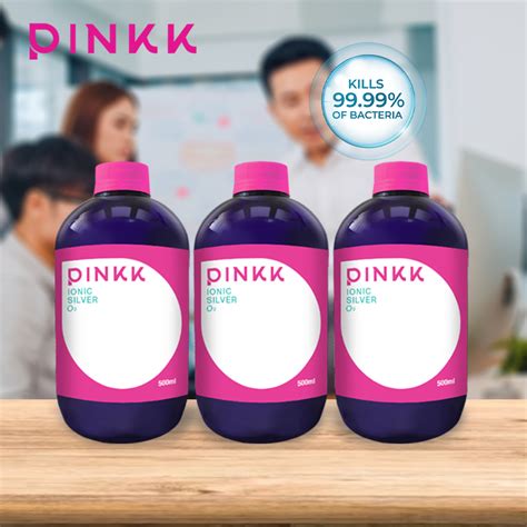 [sale] [value Pack] Pinkk Ionic Silver O2 500ml X 3 Bottles Silver Ion Sore Throat Cough