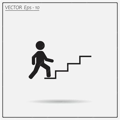Premium Vector Man On The Steps Symbol Vector Illustration On A Light