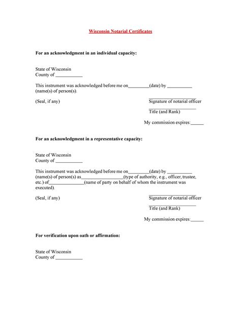 40 Free Notary Acknowledgement And Statement Templates Templatelab