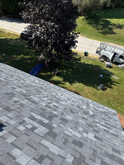 Roof Replacement In Brentwood Nh Owens Corning Duration Slatestone Gray With New Gutters