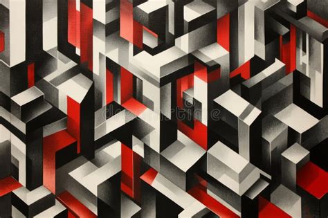 Interlocking 3d Cubes Creating An Escher Inspired Optical Illusion In Shades Of Black Silver
