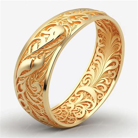 Premium Vector Gold Bangle Illustration White Background