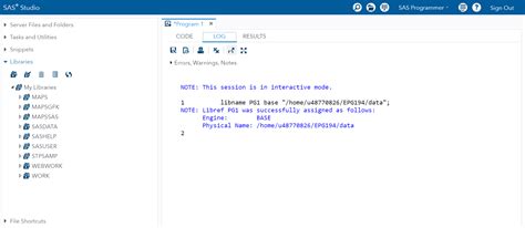 Solved Libref Assigned In Sas Studio But Does Not Appear In Library
